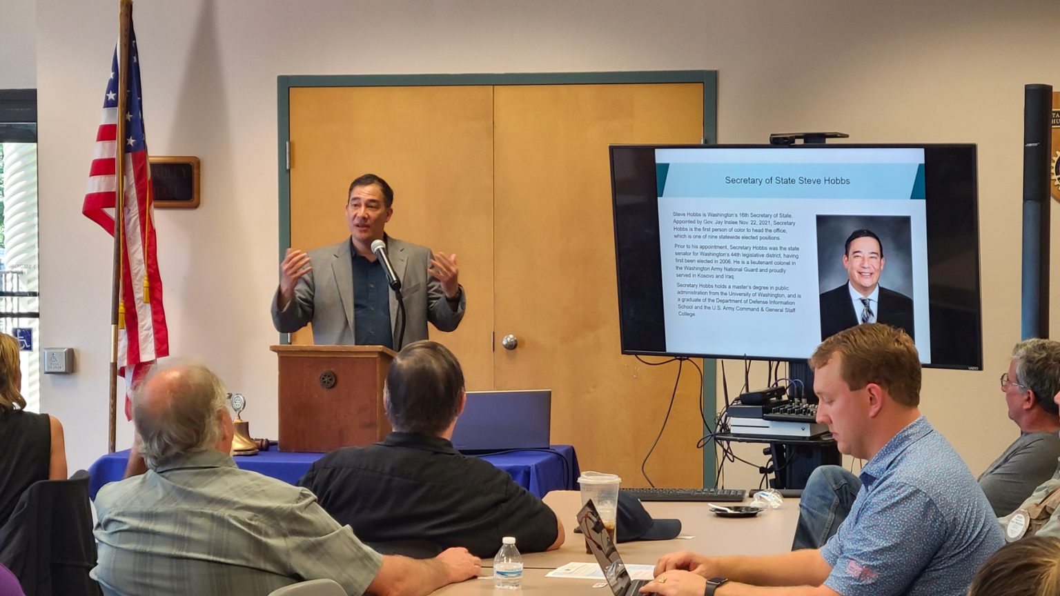 Secretary of State Steve Hobbs travels the state on election integrity ...