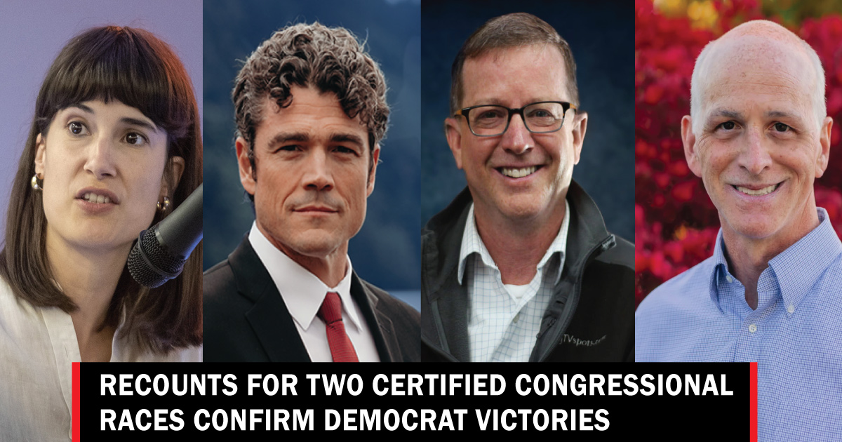 Recounts for two certified congressional races confirm Democrat ...