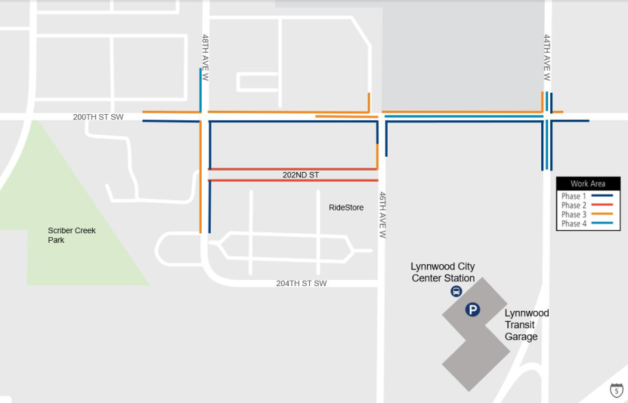Expected lane closures Monday for Lynnwood Transit Center construction ...