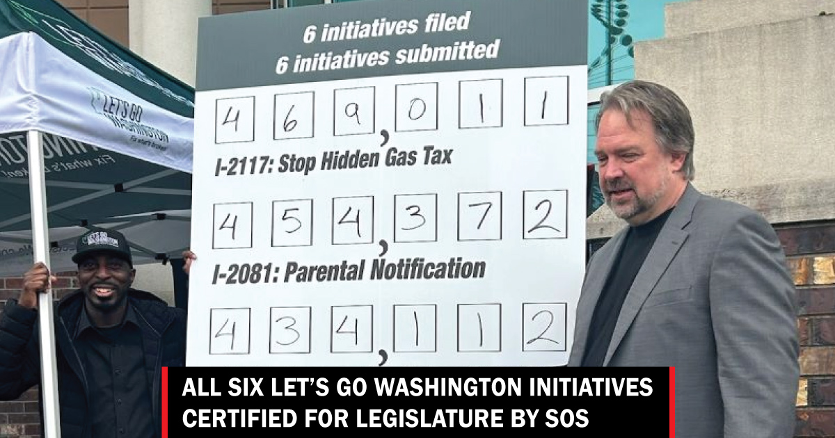 All six Let’s Go Washington initiatives certified for legislature by ...