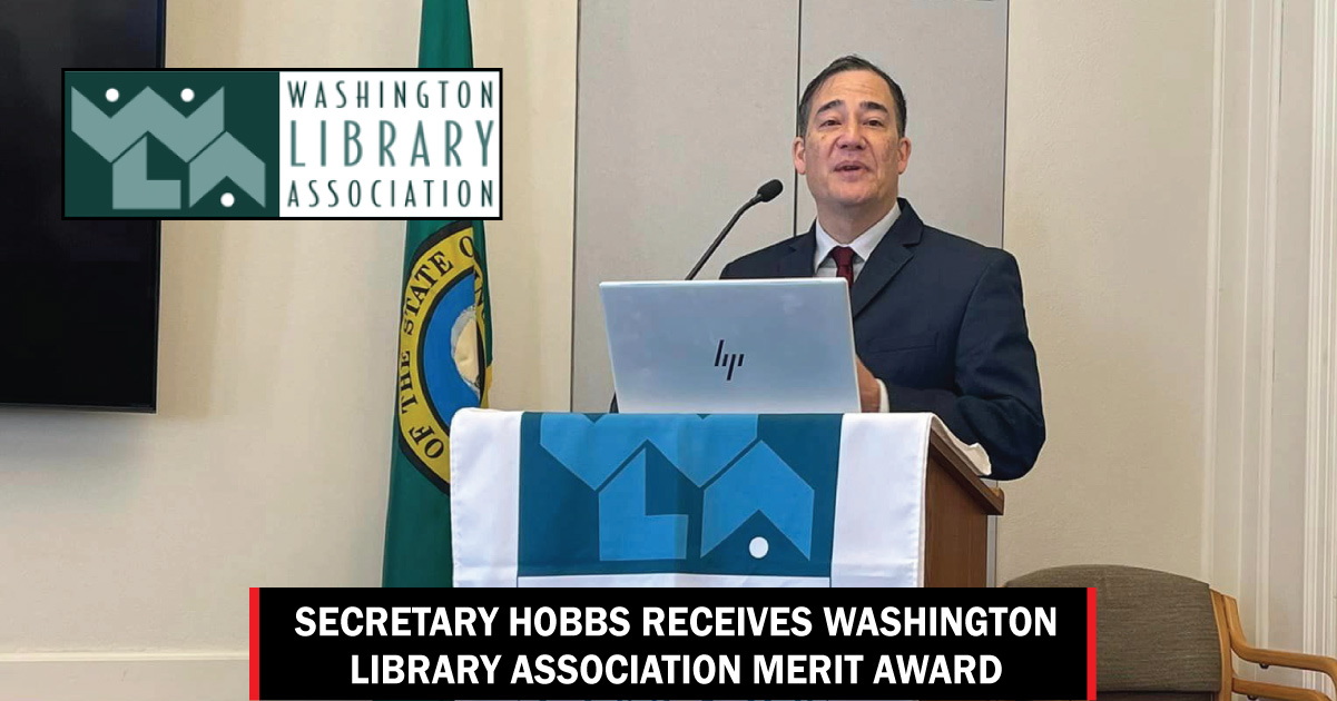 Secretary Hobbs receives Washington Library Association Merit award ...