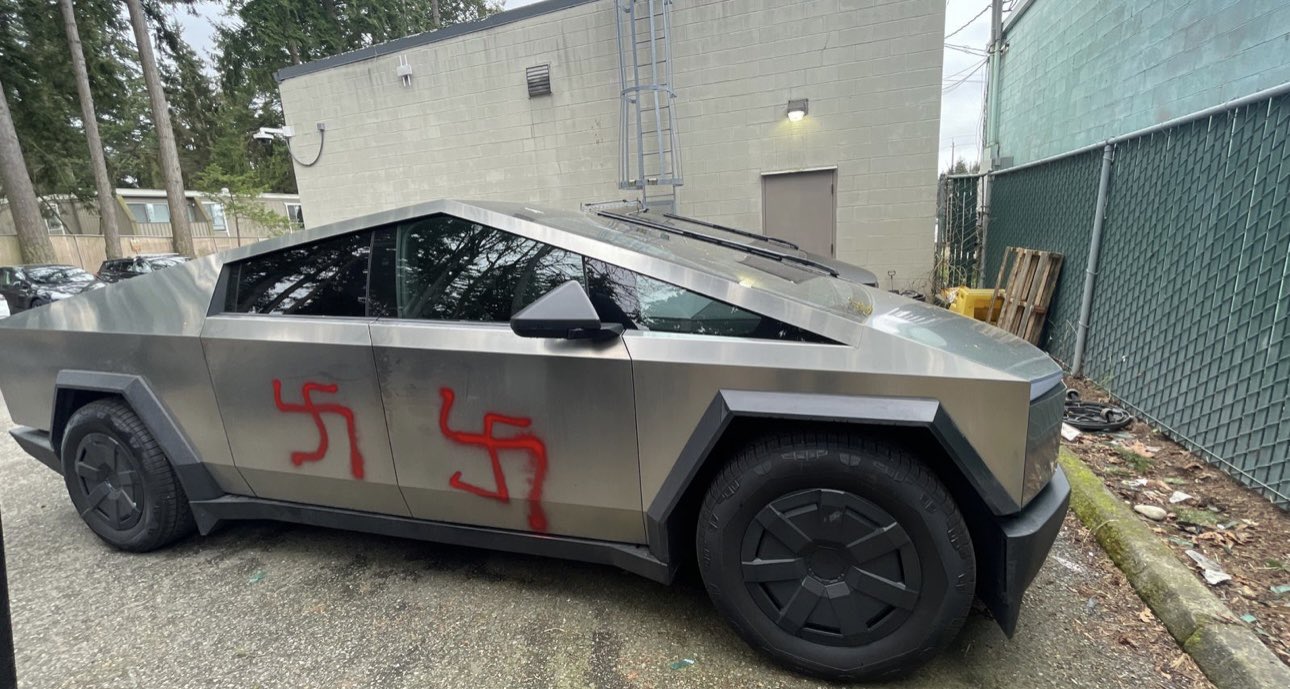 Six Cyber Trucks vandalized at Tesla Lynnwood Service Center - Lynnwood ...
