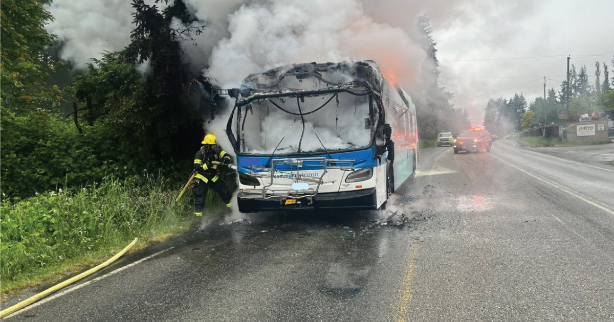 Driver and passengers safe after fire engulfs transit bus - Lynnwood Times